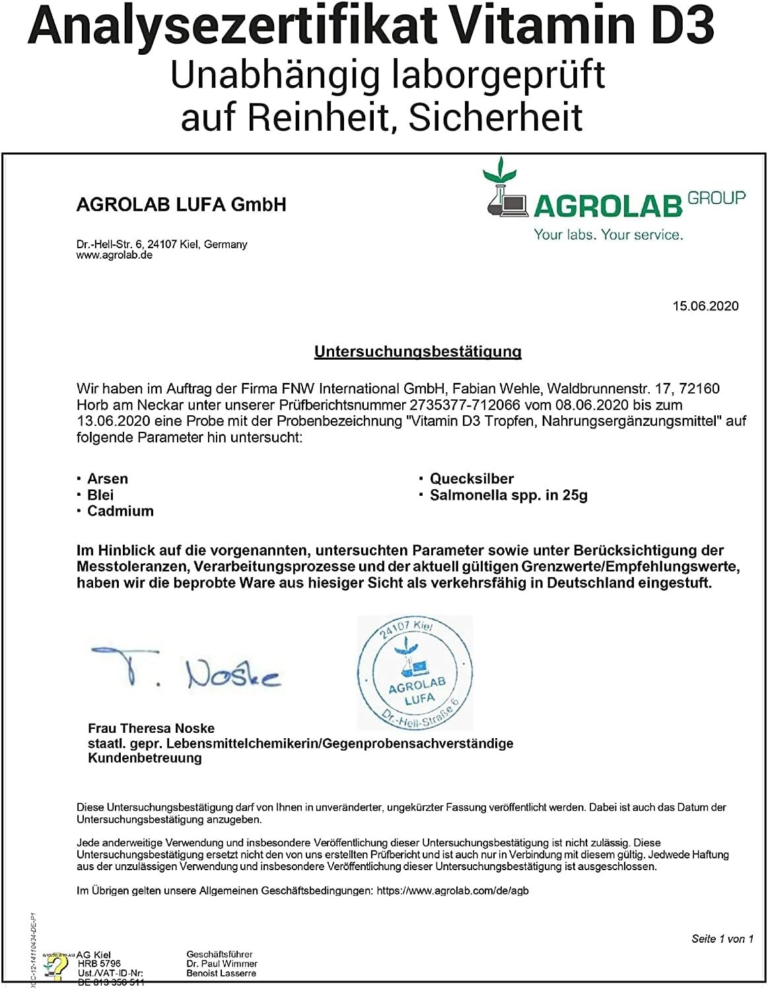 Vitamin D3 1000 IE Pro Tropfen Hochdosiert – Laborgeprüft – Flüssiges ...